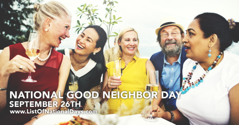0926-NATIONAL-GOOD-NEIGHBOR-DAY - List Of National Days