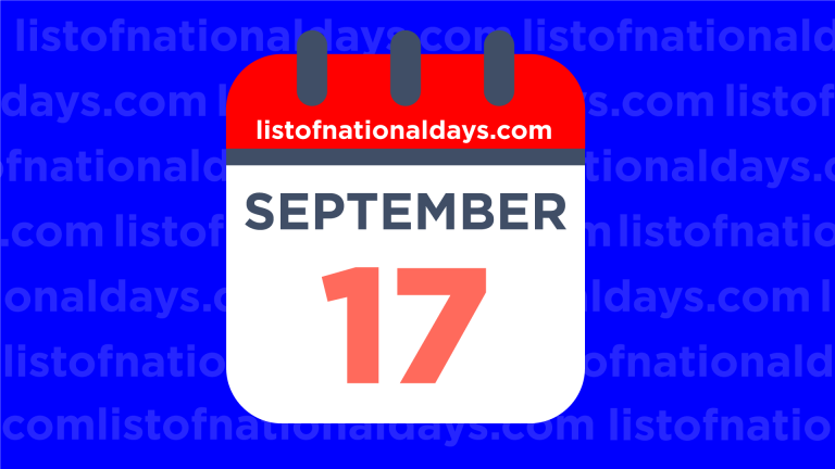 SEPTEMBER 17TH - List Of National Days