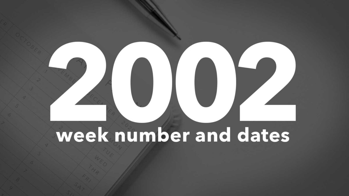 2002 Calendar Week Numbers and Dates - List of National Days