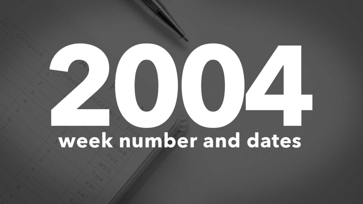 2004 Calendar Week Numbers and Dates - List of National Days