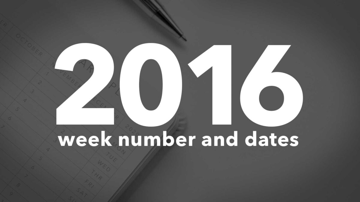 2016 Calendar Week Numbers and Dates - List of National Days