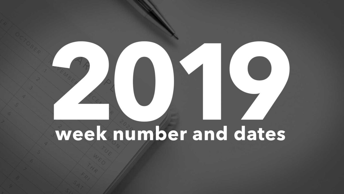 2019 Calendar Week Numbers and Dates - List of National Days