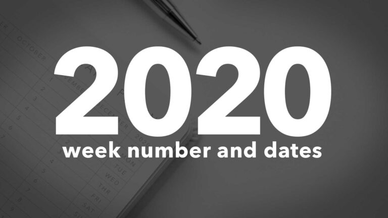 2020 Calendar Week Numbers and Dates - List of National Days
