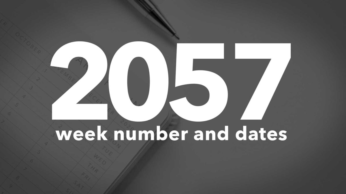 2057 Calendar Week Numbers and Dates - List of National Days