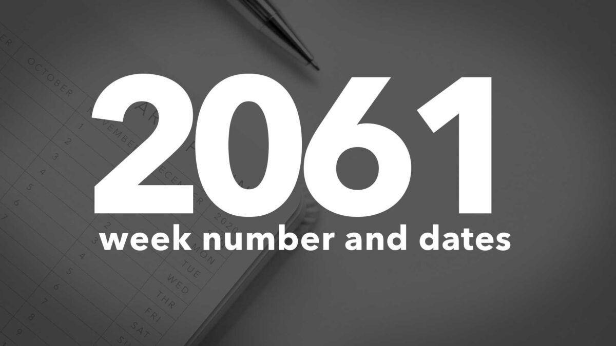 2061 Calendar Week Numbers and Dates - List of National Days