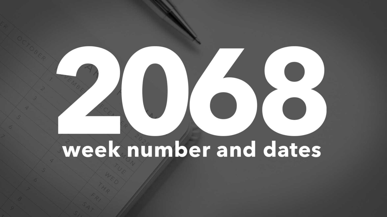 2068 Calendar Week Numbers and Dates - List of National Days