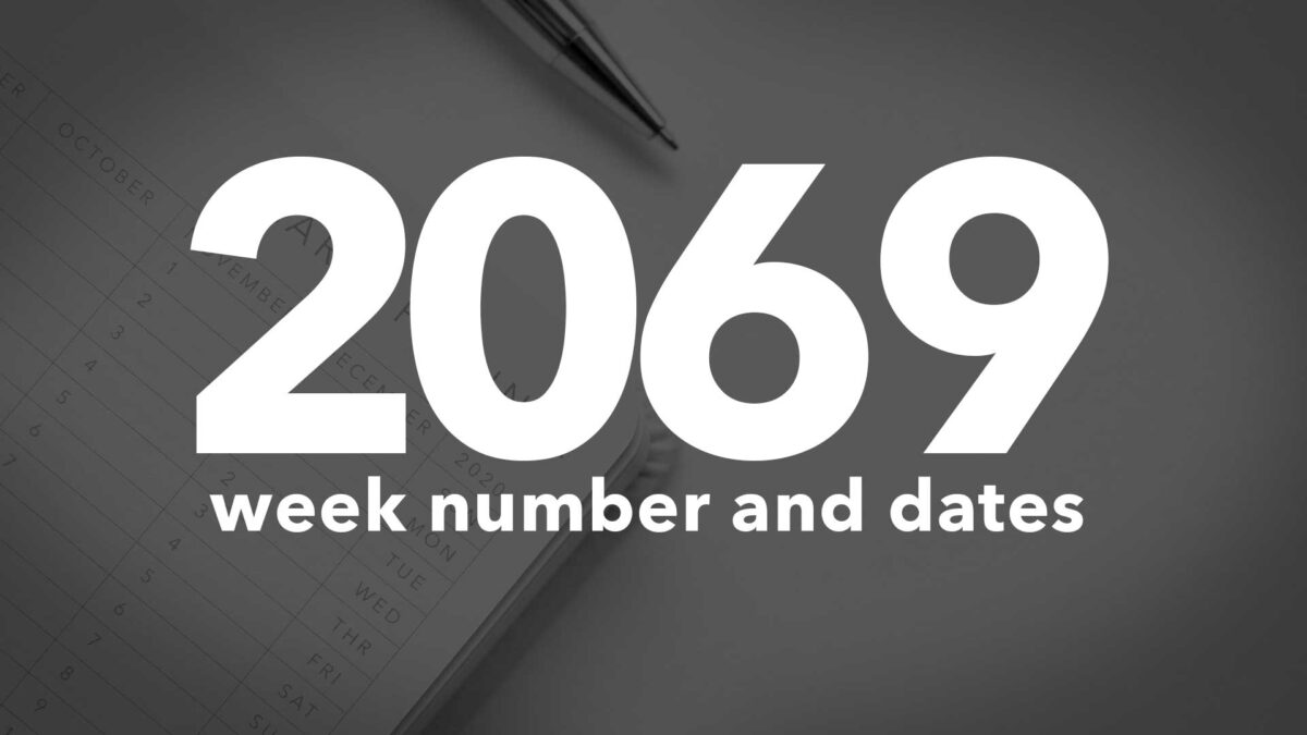 2069 Calendar Week Numbers and Dates - List of National Days