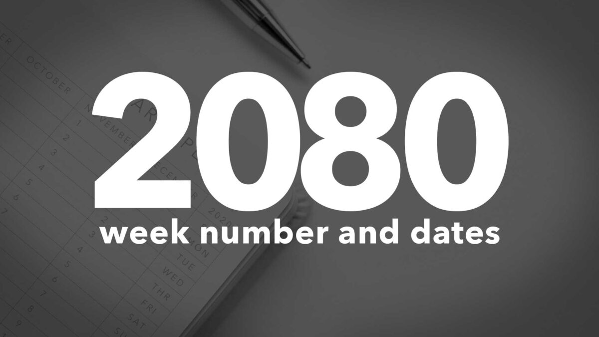 2080 Calendar Week Numbers and Dates - List of National Days