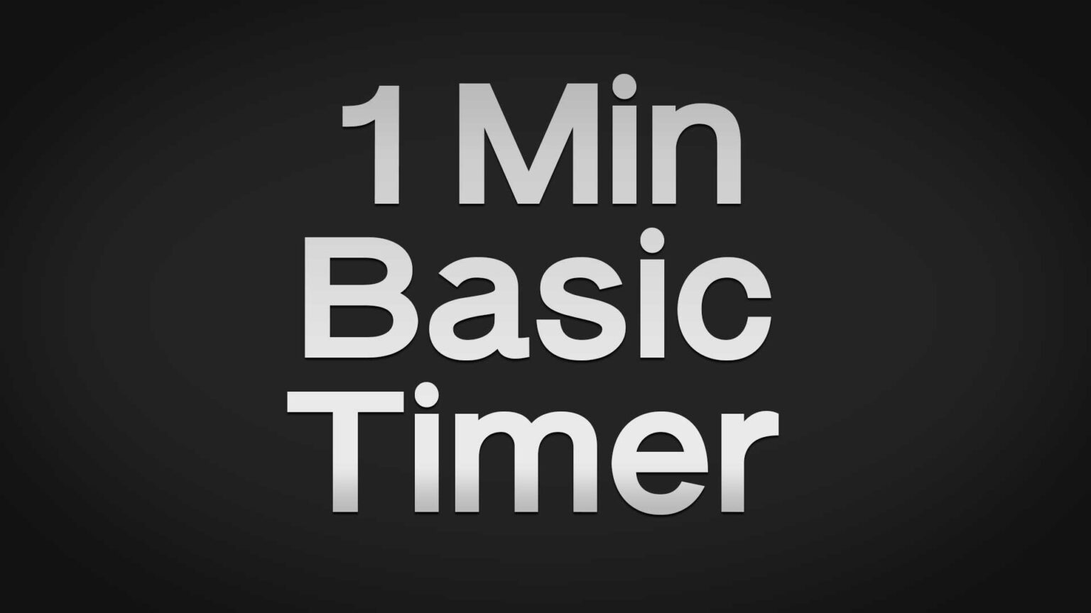 Basic 1 Min Timer With Alarm