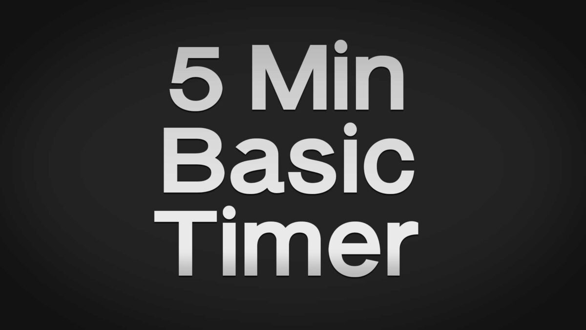 Basic 5 Min Timer With Alarm
