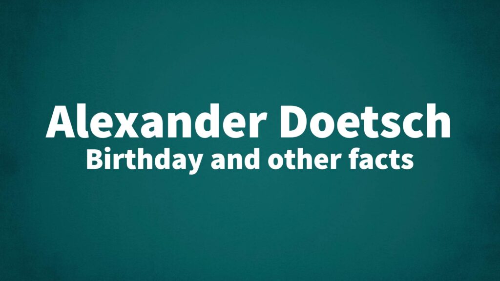 Alexander-Doetsch - List Of National Days