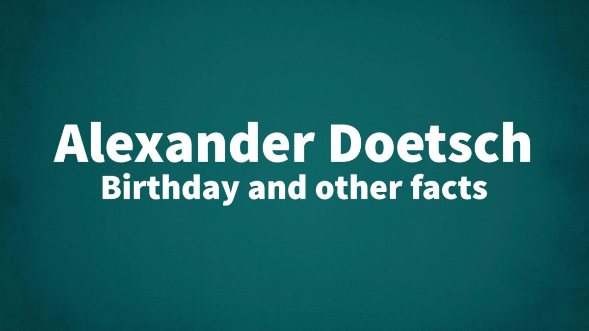 Alexander-Doetsch - List Of National Days