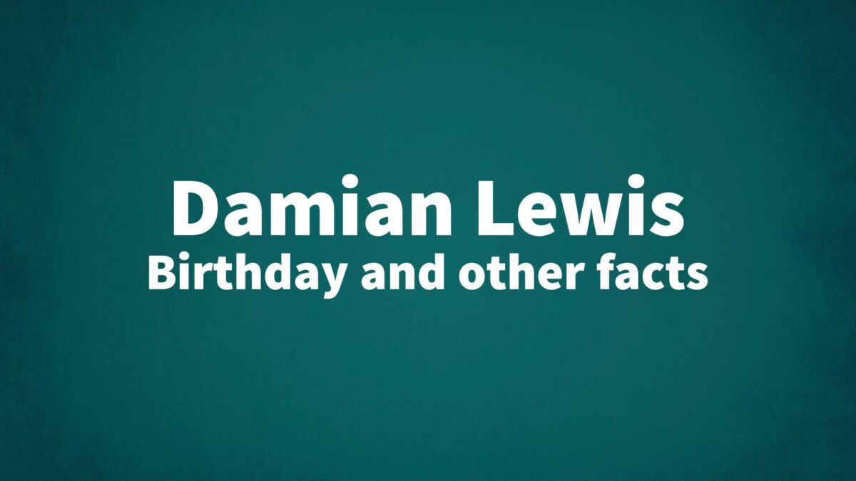 Damian-Lewis - List Of National Days