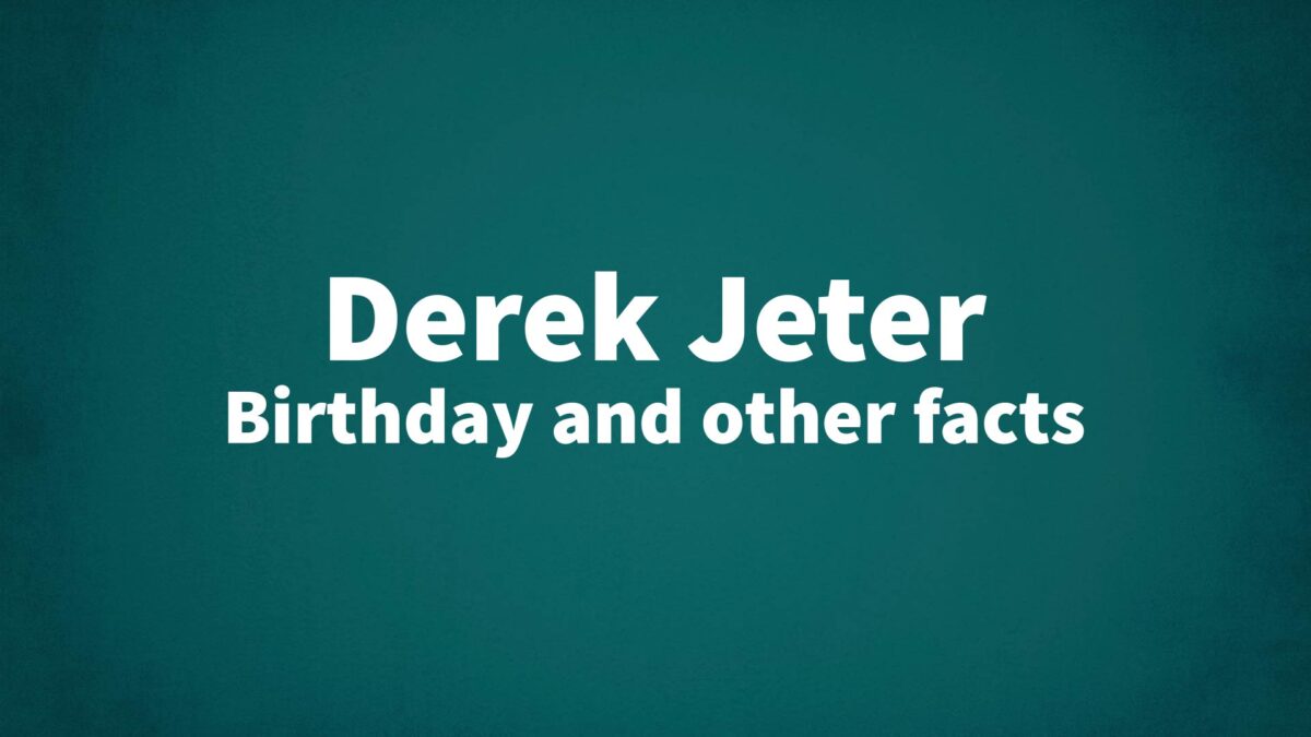 Derek-Jeter - List Of National Days