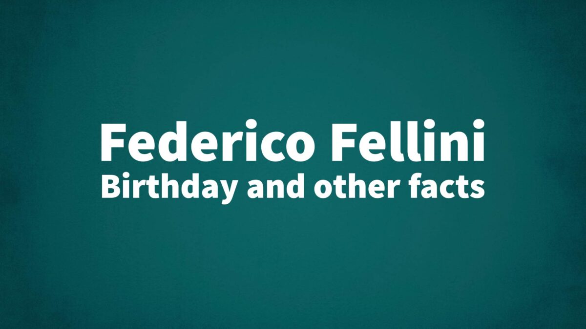 Federico-Fellini - List Of National Days