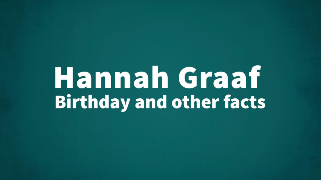 Hannah-Graaf - List Of National Days