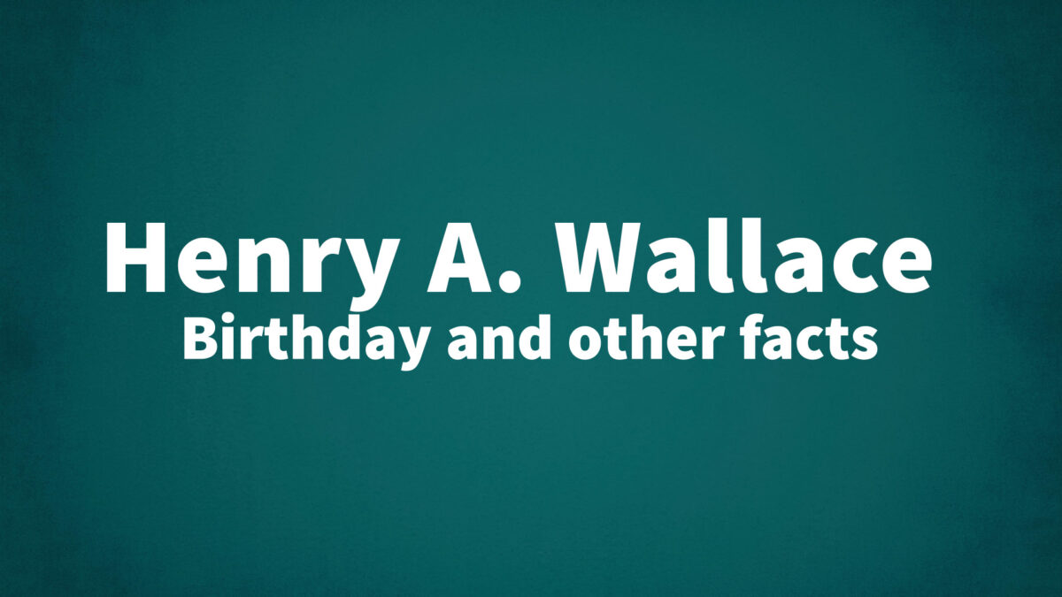 Henry-A-Wallace - List Of National Days