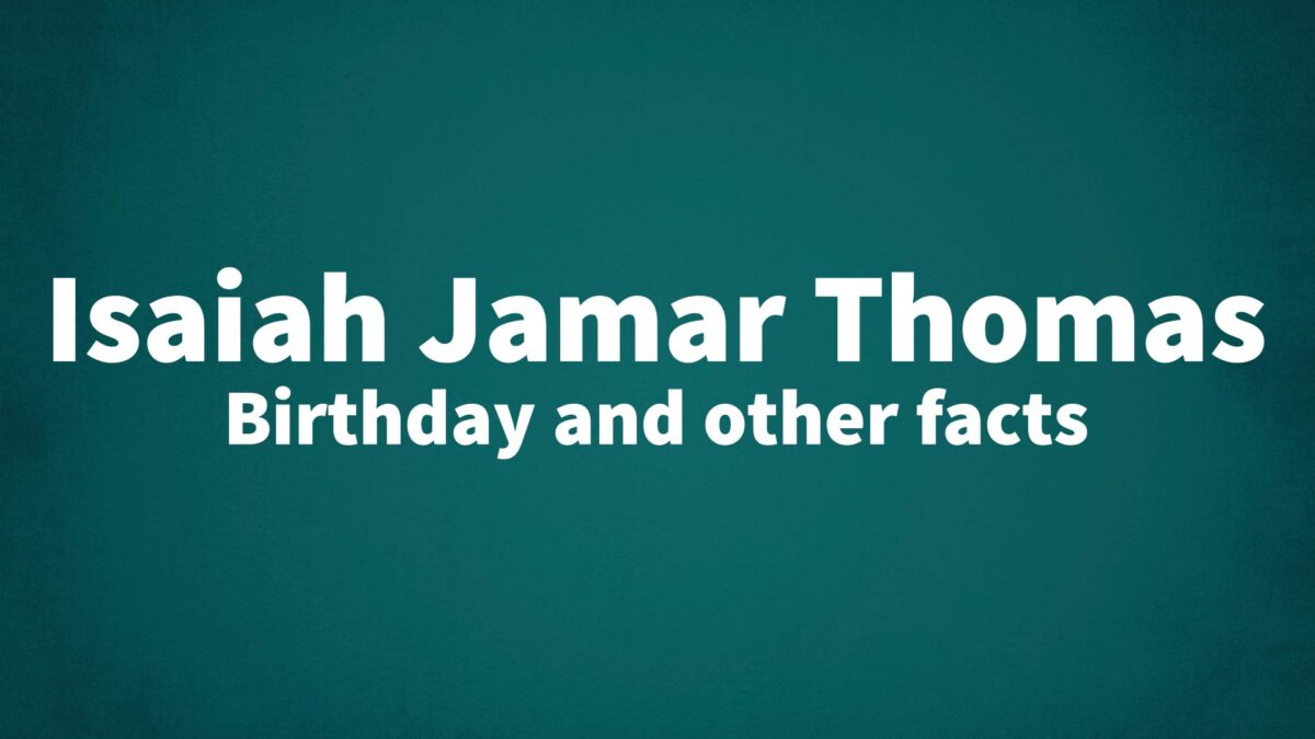 Isaiah-Jamar-Thomas - List Of National Days