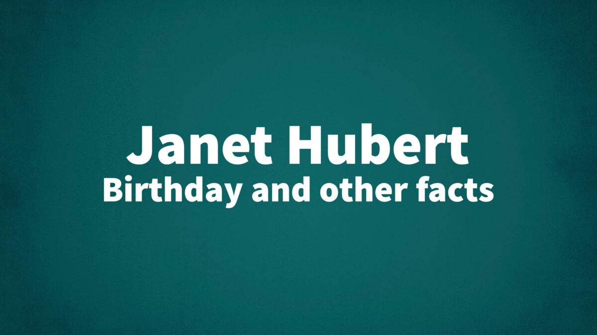 Janet-Hubert - List Of National Days
