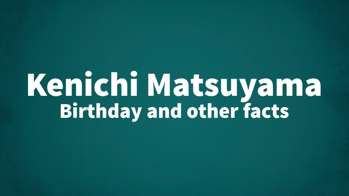 Kenichi-Matsuyama - List Of National Days