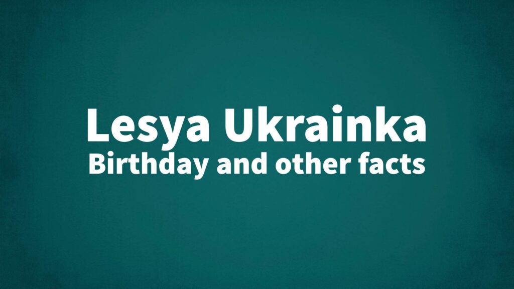 Lesya-Ukrainka - List Of National Days