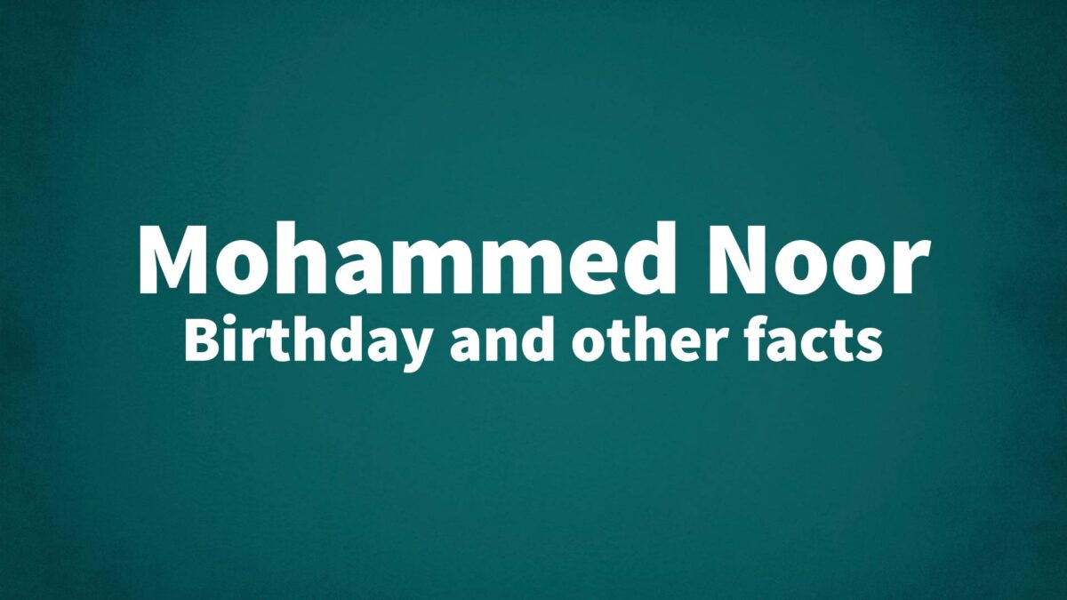 Mohammed-Noor - List Of National Days