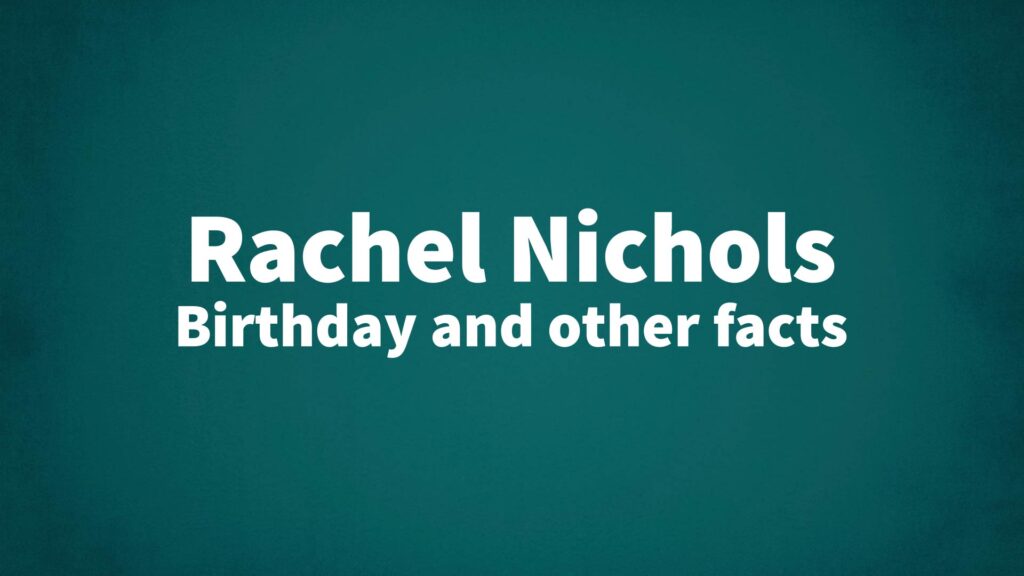 Rachel-Nichols - List Of National Days