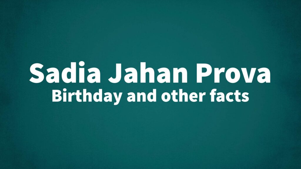 Sadia-Jahan-Prova - List Of National Days