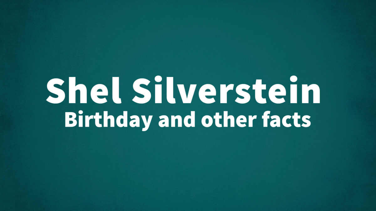 Shel-Silverstein - List Of National Days