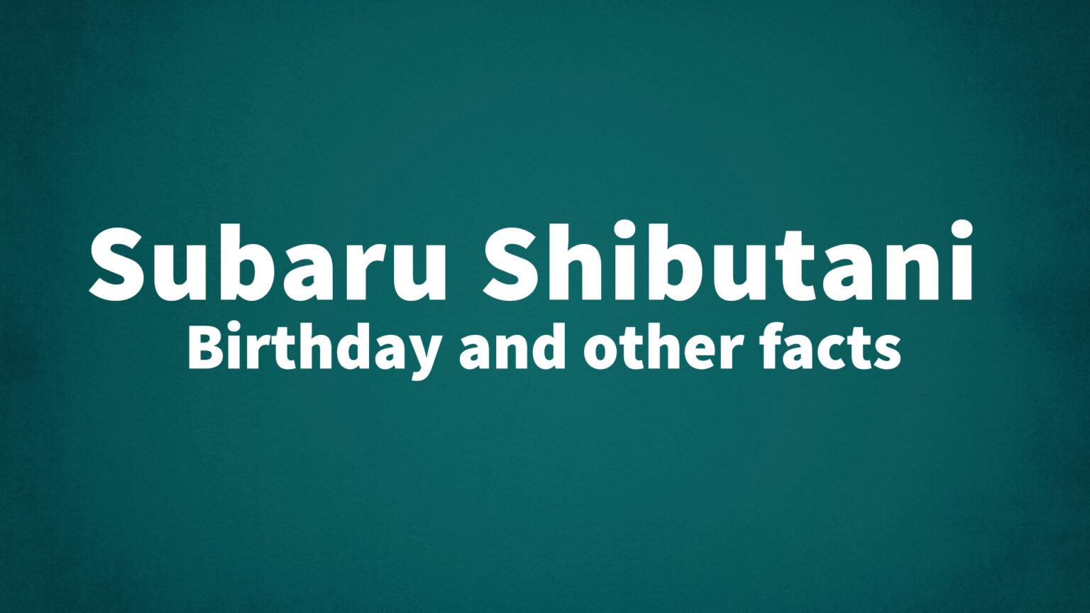 Subaru-Shibutani - List Of National Days