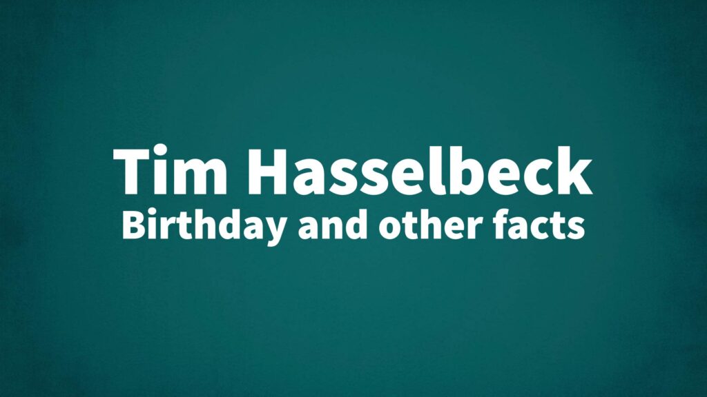 Tim-Hasselbeck - List Of National Days