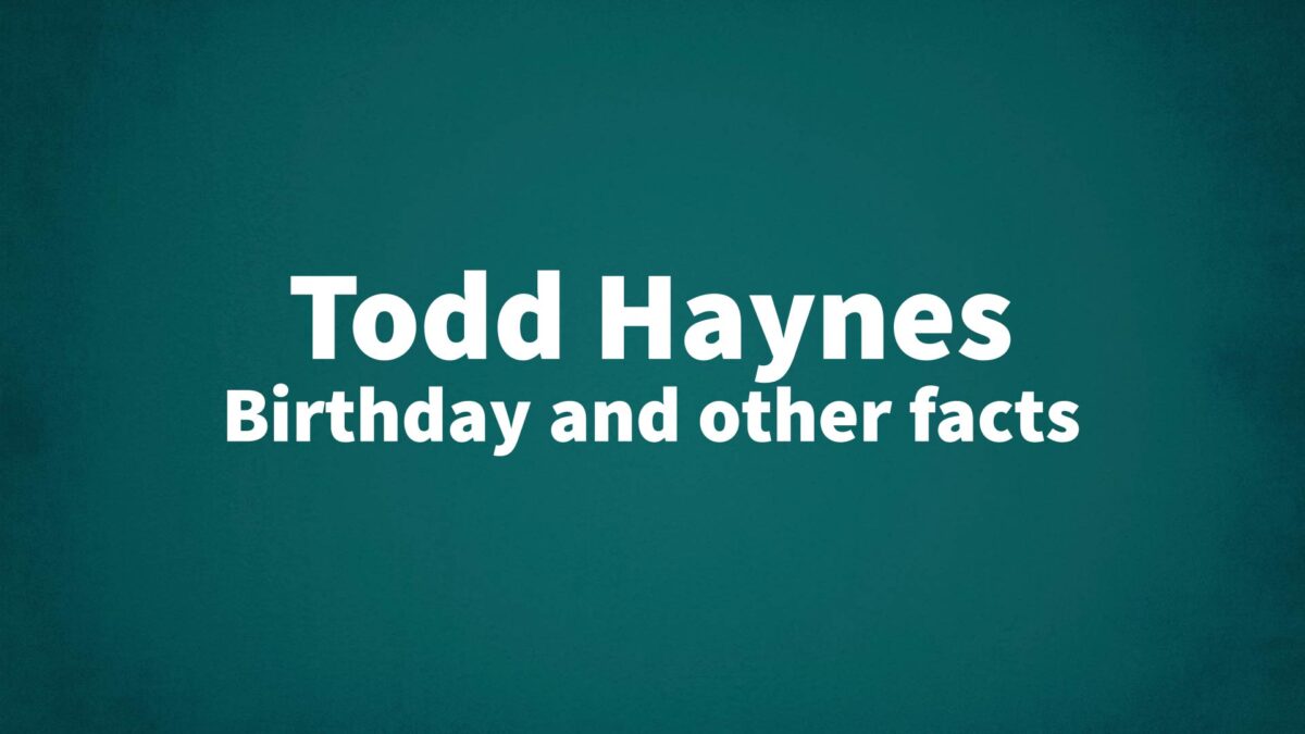 Todd-Haynes - List Of National Days