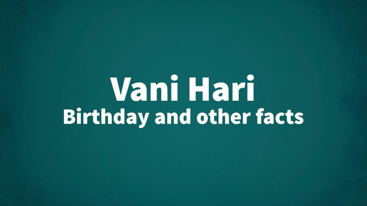 Vani-Hari - List Of National Days