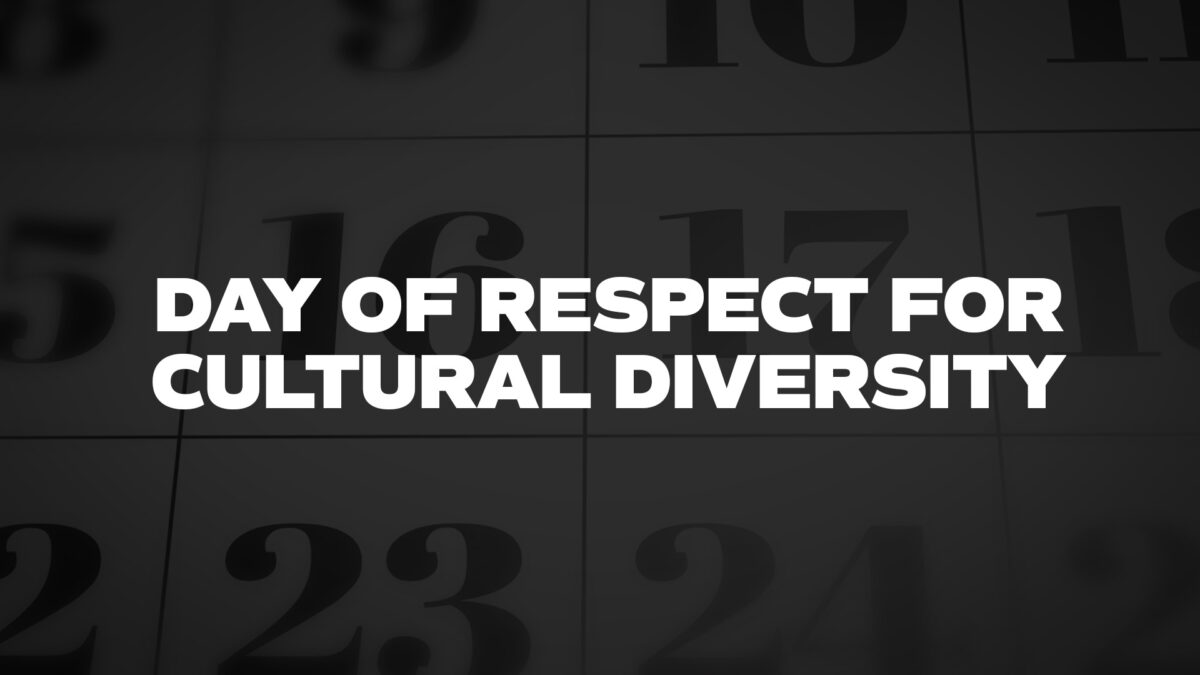 Day-Of-Respect-For-Cultural-Diversity - List Of National Days
