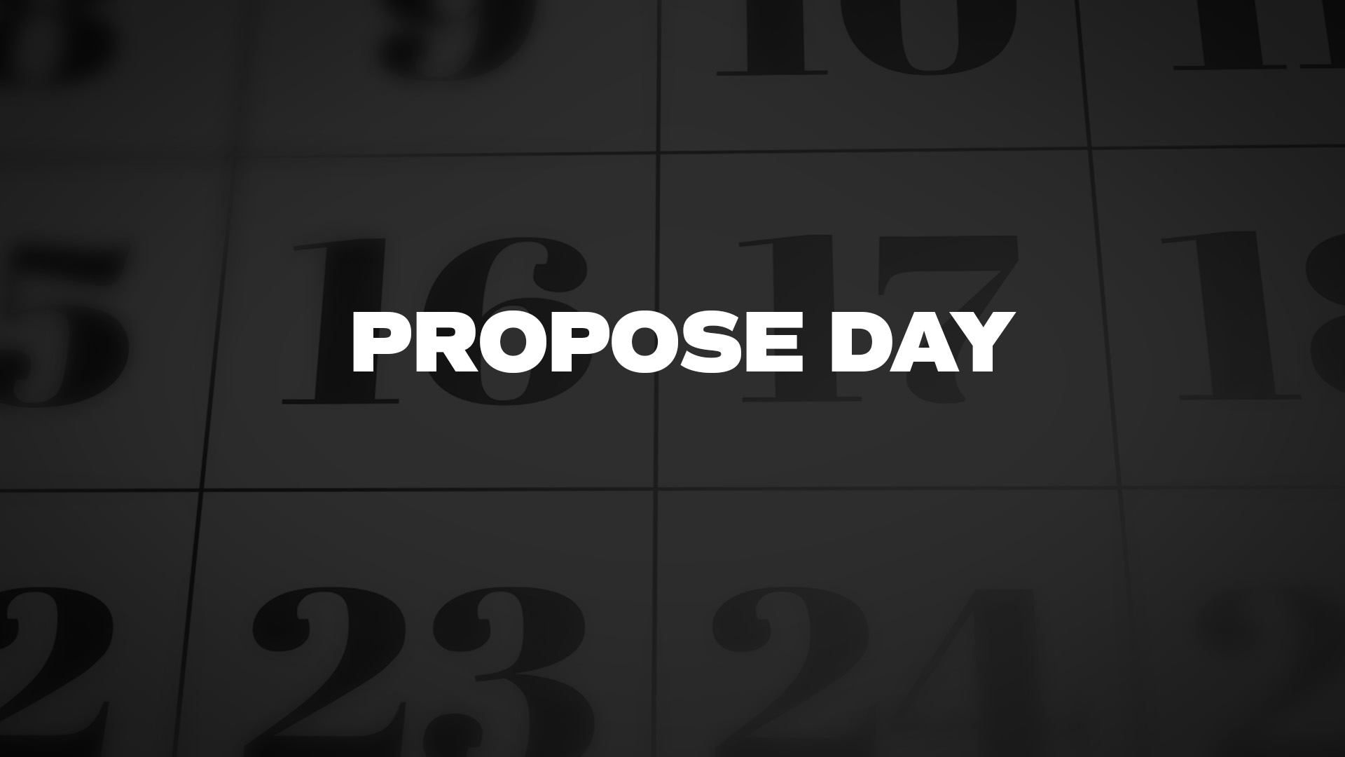 Propose Day List Of National Days