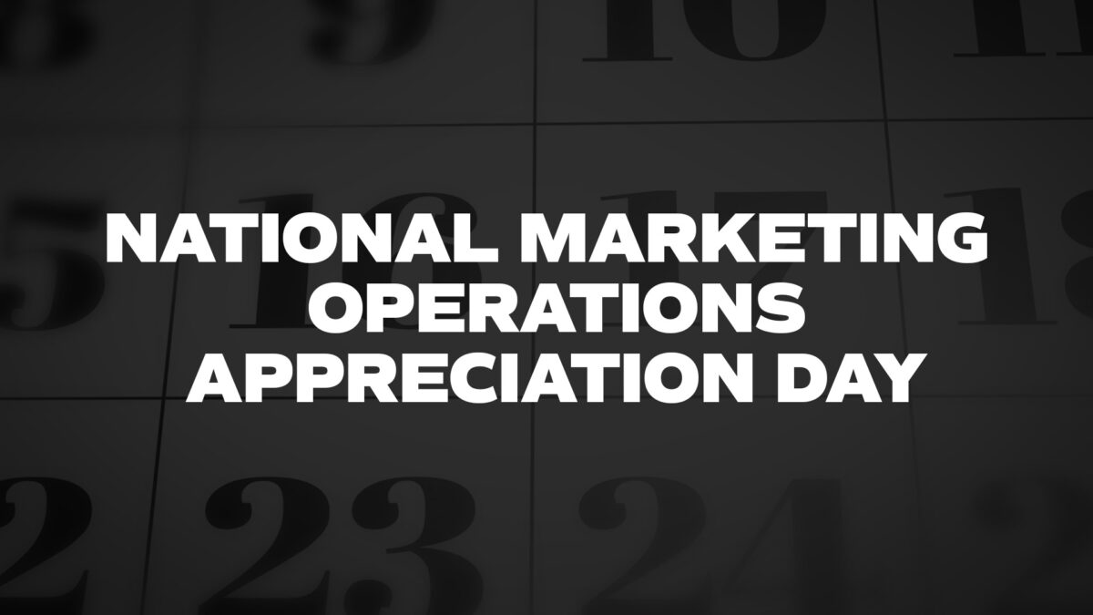 National-Marketing-Operations-Appreciation-Day - List Of National Days