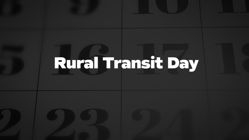 Rural-Transit-Day - List Of National Days