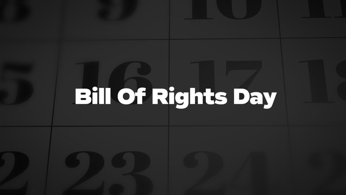 Bill-Of-Rights-Day - List Of National Days